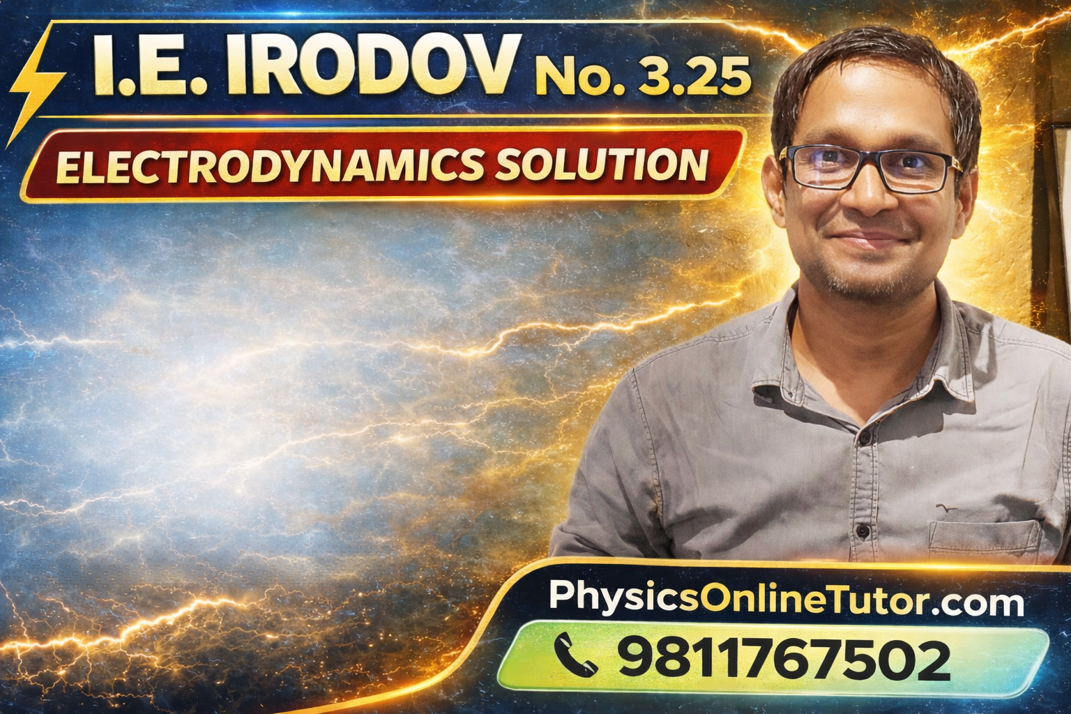 I.E. Irodov Problem No. 3.25 Solution | Electrodynamics Explained For ...